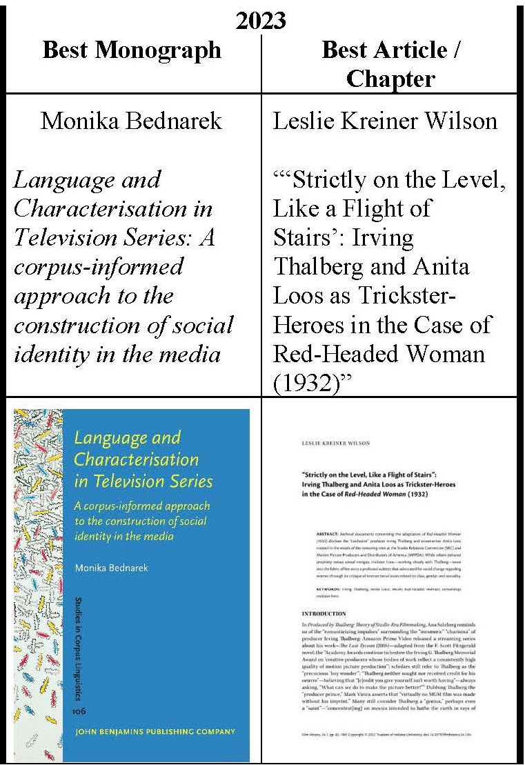 SRN AWARD WINNERS 2023 – Screenwriting Research Network